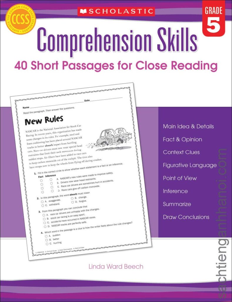 [Sách] Comprehension Skills: 40 Short Passages for Close Reading Grade ...