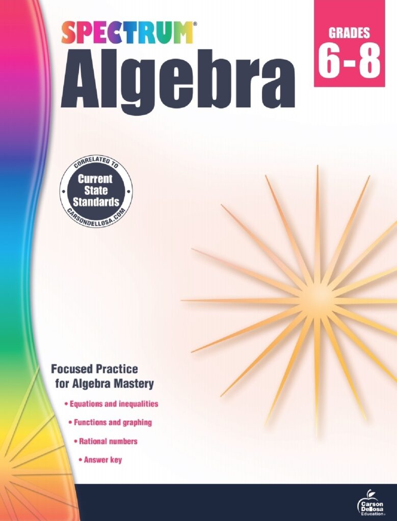 [Sách] Spectrum Grade 6 – Grade 7 – Grade 8 – ALGEBRA (có kèm đáp án ...