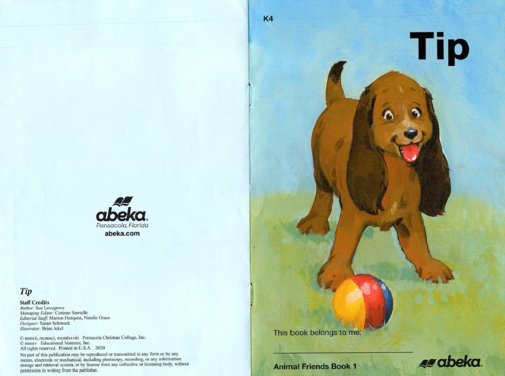 [Sách] Abeka K4 : Animal Friends Book K4 (Tip, A Pal, Dave, Gus, Jake ...