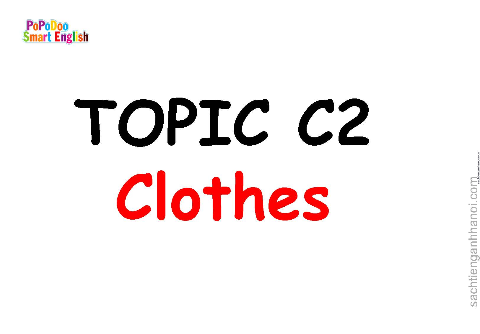 [THẺ FLASHCARD] Popodoo Smart English Topic C2: Clothes – 25 thẻ, 2 mặt ...