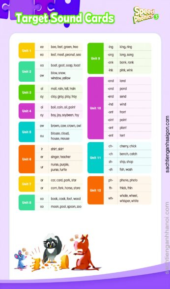 [THẺ FLASHCARD] Speed Phonics 3 Target Sound Cards – 36 thẻ cỡ A5 , ép ...